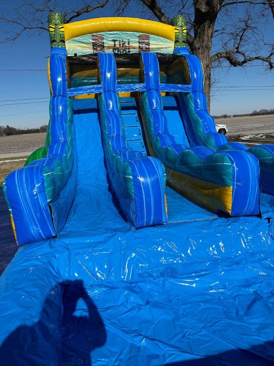 15' Tiki Shot 2 Lane Slide - Bounce & Boogie Party Rentals